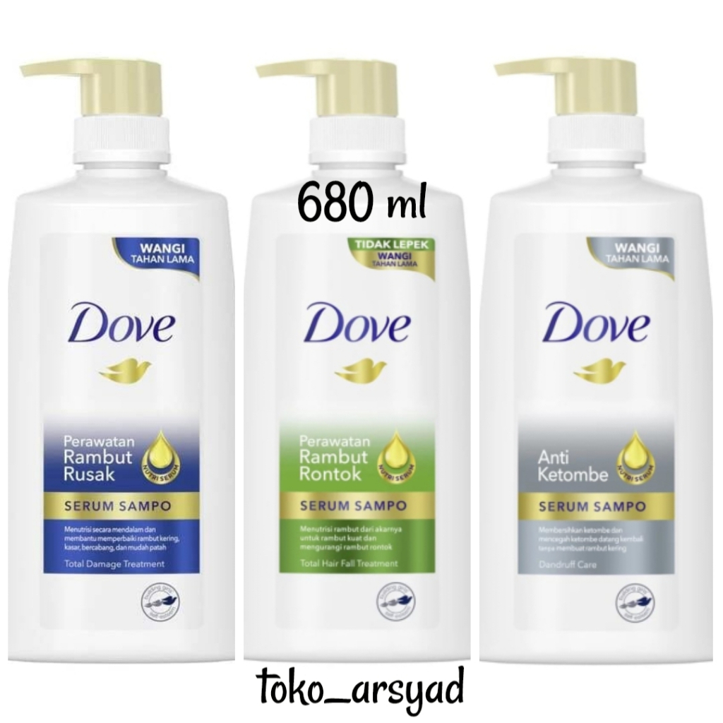 Jual Dove Shampoo 680 ml : Perawatan Rambut Rontok dengan Nutri Serum ...