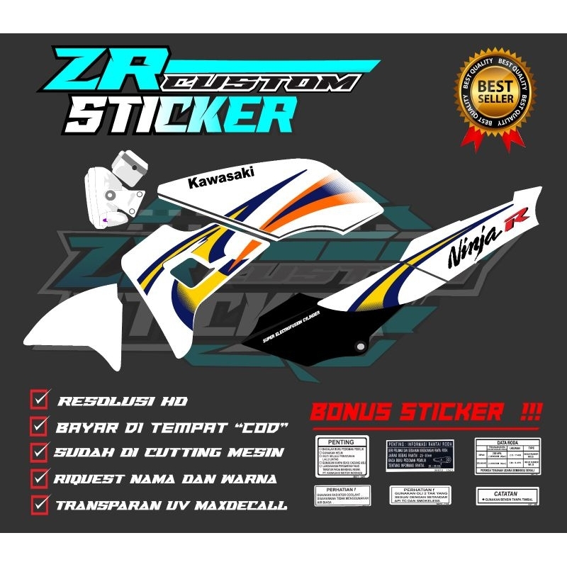 Jual Sticker striping NINJA R KIS 2003 laminasi glossy dan transparan ...