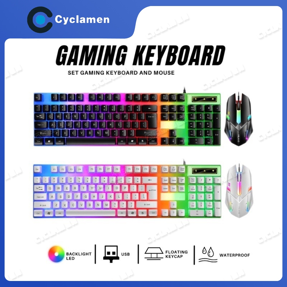 Jual Set lengkap gaming tahan air LED RGB PC / G21B keyboard dan mouse ...