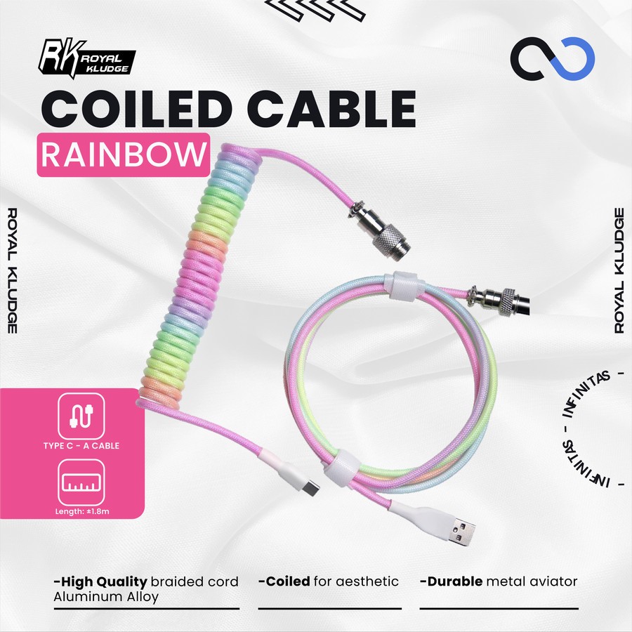 Jual Royal Kludge Rainbow / Pelangi Aviator Coiled Cable / Kabel ...