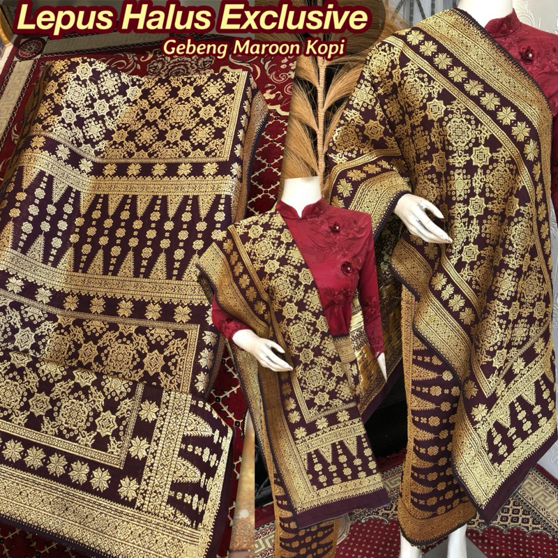 Jual Songket Lepus Halus Motif Exclusive BEST DEAL /Gebeng Maroon Kopi ...