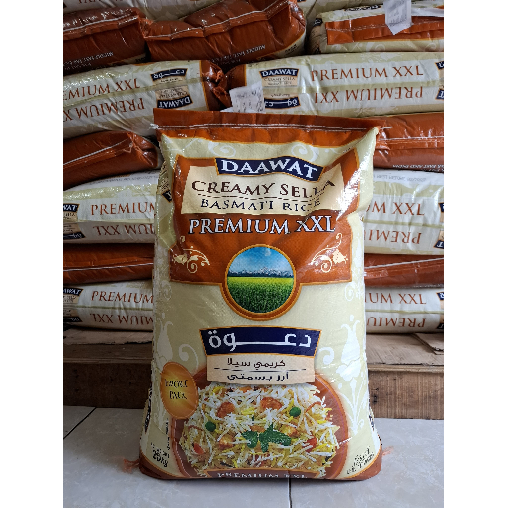 Jual Beras Basmati Daawat Creamy Sella Premium XXL 25kg | Shopee Indonesia