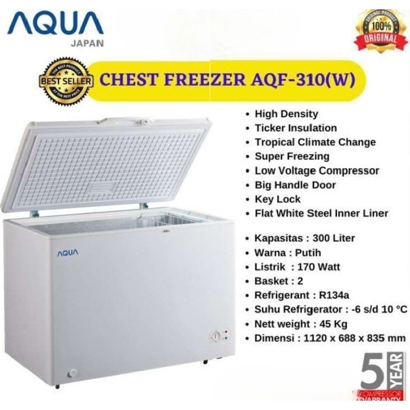Jual Freezer Box AQUA 305 Liter AQF-310FA/Chest Freezer | Shopee Indonesia
