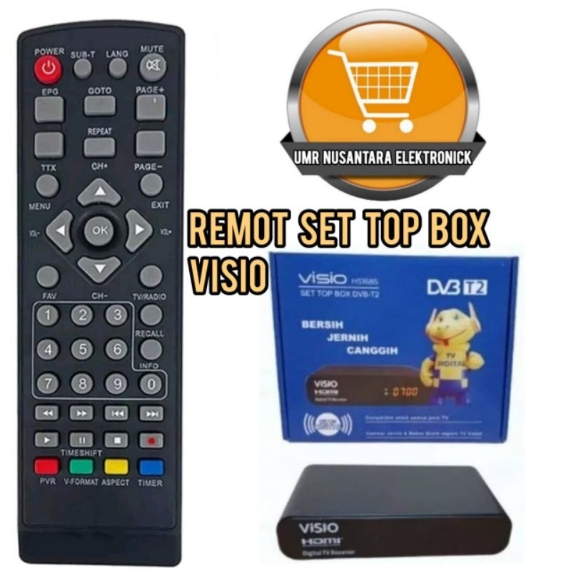 Jual REMOT set top box visio tanpa seting langsung pakai | Shopee Indonesia