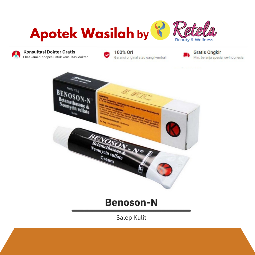 Jual BENOSON N 0.1% CREAM 15GR/ DERMATITIS/ GATAL KULIT | Shopee Indonesia