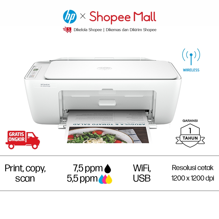 Jual HP DeskJet Ink Advantage 2875 All-in-One Printer | Shopee Indonesia