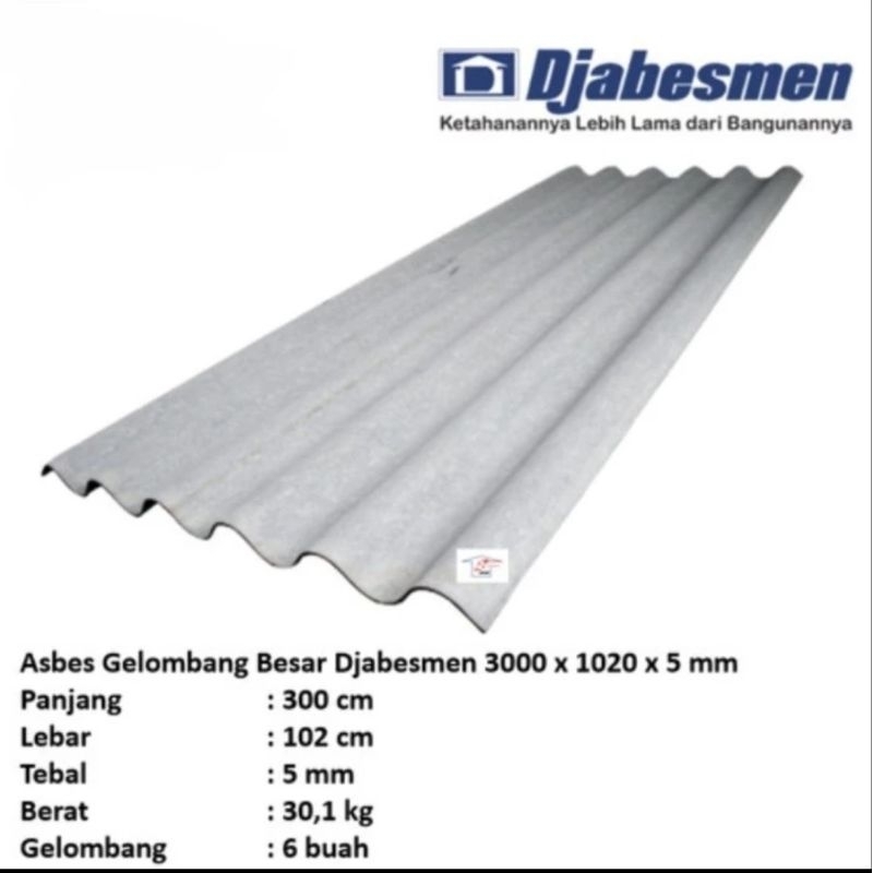 Jual asbes 3m gelombang besar | Shopee Indonesia