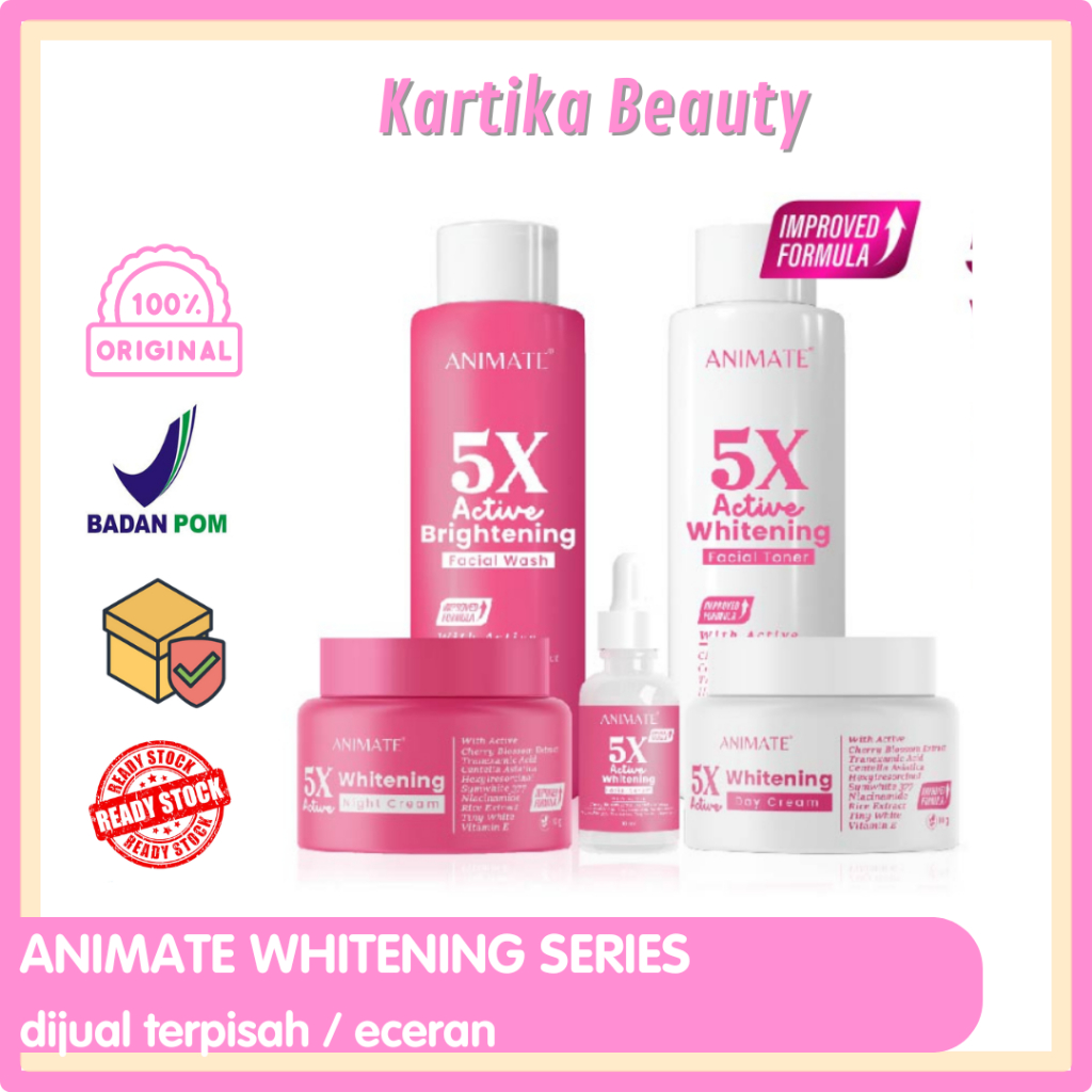 Jual [ECER] ANIMATE WHITENING SERIES : DAY CREAM 10 GRAM / NIGHT CREAM ...