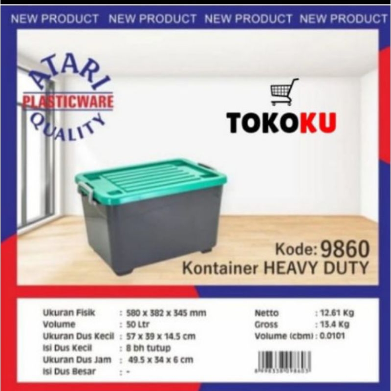 Jual BOX CONTAINER HEAVY DUTY 50 LITER ATARI 9860 / BOX CONTAINER ...