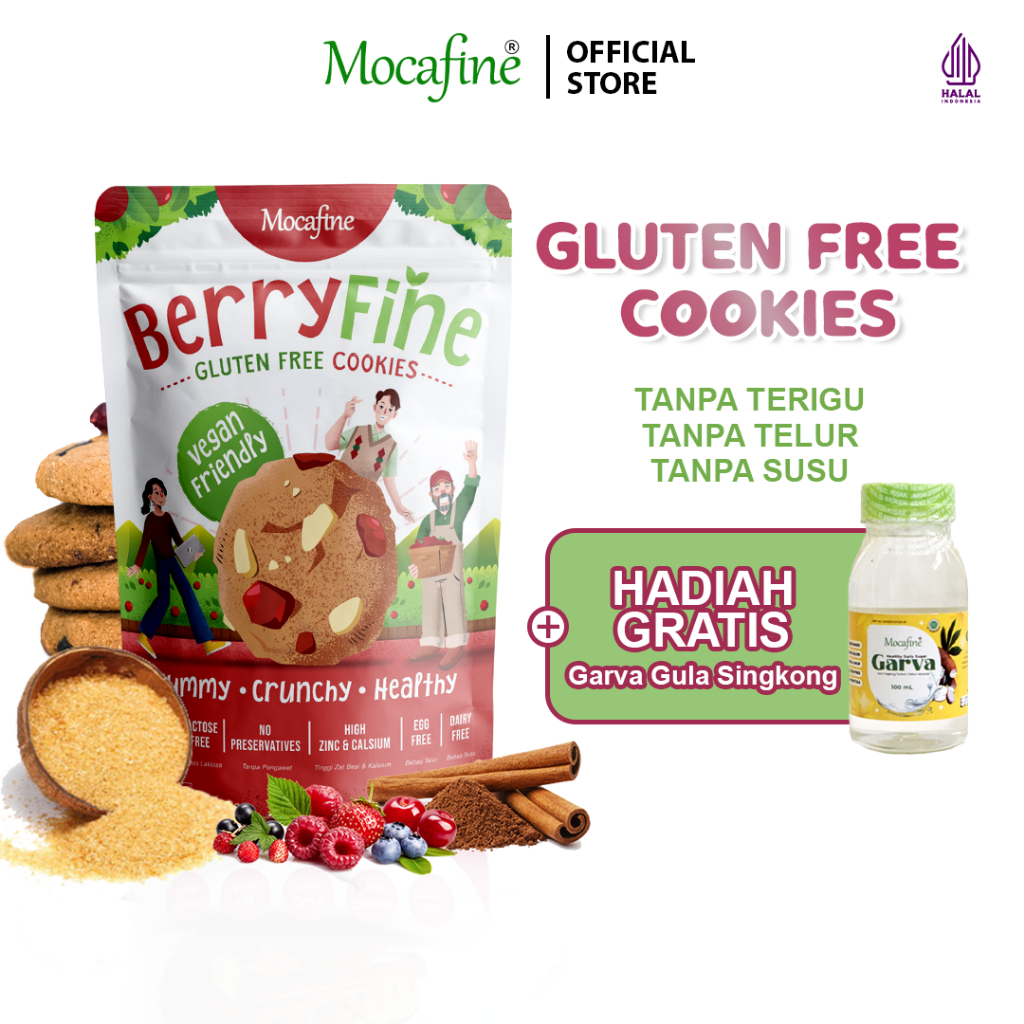 Jual MOCAFINE Vegan Gluten Free Cookies BerryFine by Rumah Mocaf - Egg ...