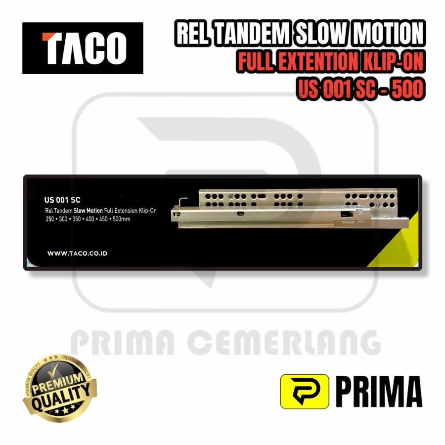 Jual Rel Tandem TACO Slow Motion Full Extention Klip-On US001SC 500 ...