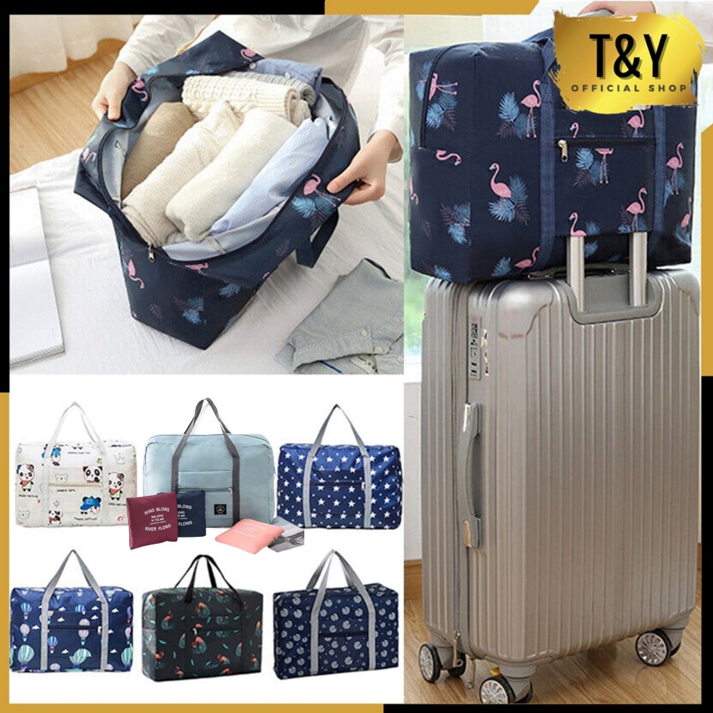 Jual T&Y Tas Travel Lipat Motif Polos Travel Bag Hand Carry Waterproof ...