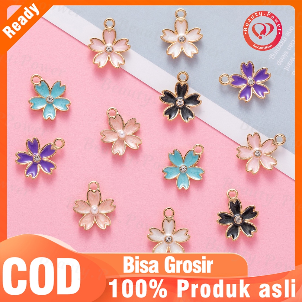 Jual 10Pcs Perhiasan liontin gelang bunga sakura, gantungan kecil dari ...