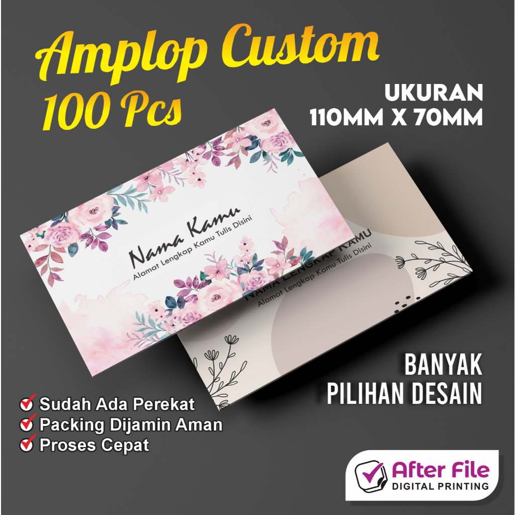 Jual AMPLOP KONDANGAN MINI ISI 100 PCS CUSTOM NAMA DAN ALAMAT / AMPLOP ...