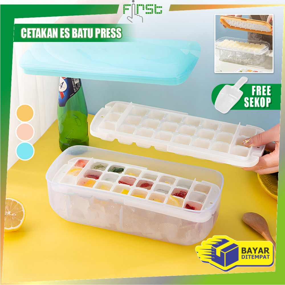 Jual FH-C873 Cetakan Es Batu Mode Tekan Press Dengan Wadah Free Sendok ...