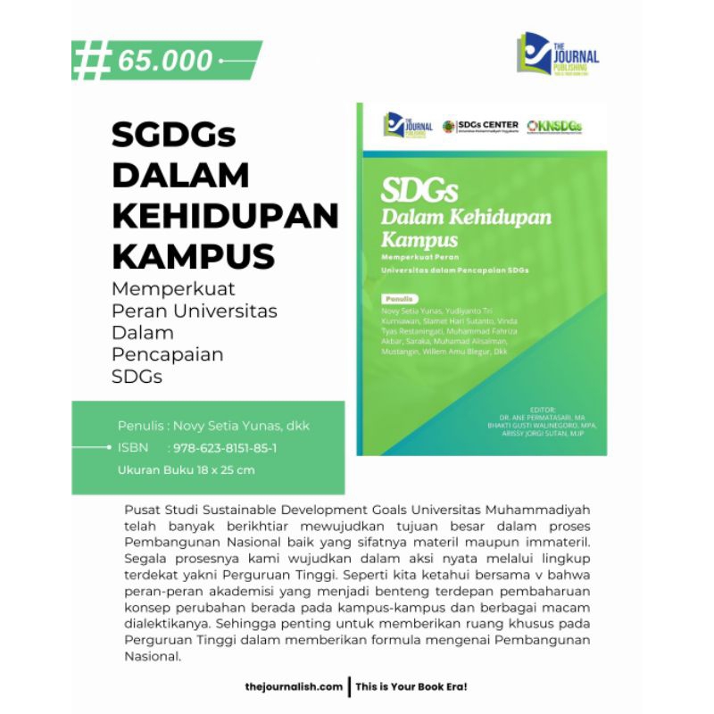 Jual SGDs Dalam Kehidupan Kampus Memperkuat Peran Universitas Dalam Upaya Pencapaian SDGs ...