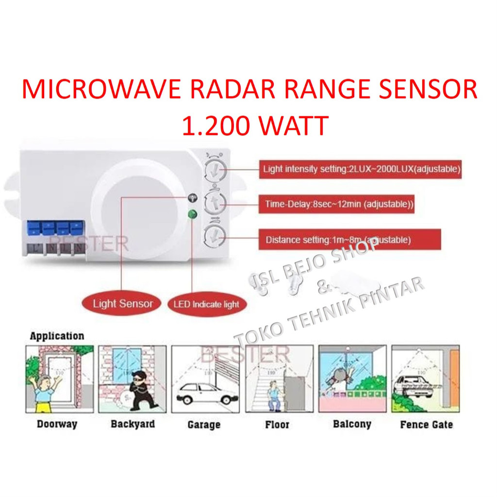 Jual MICROWAVE RADAR RANGE SENSOR LONG DISTANCE ADJUSTABLE DOPPLER ...