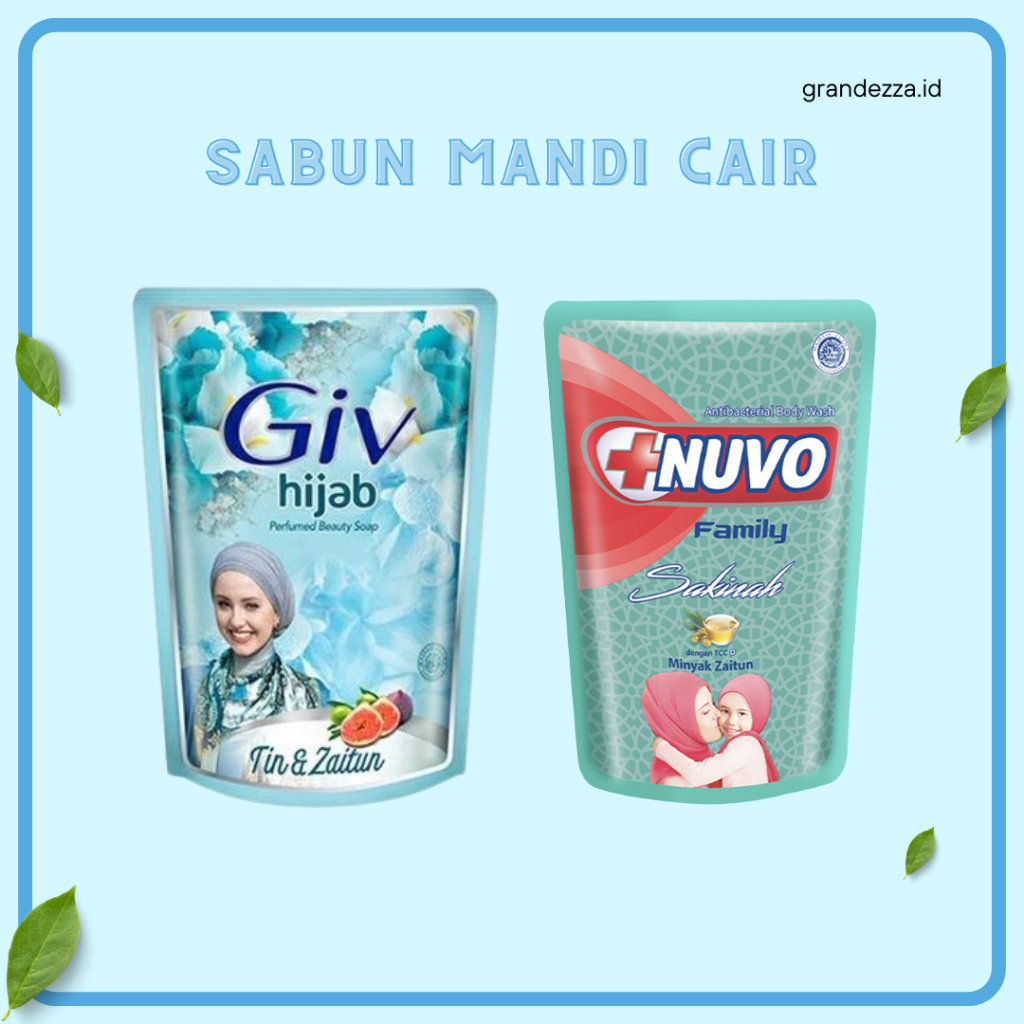 Jual Sabun Mandi Cair Kesehatan Hijab Giv dan Nuvo 400 ml refill isi ...