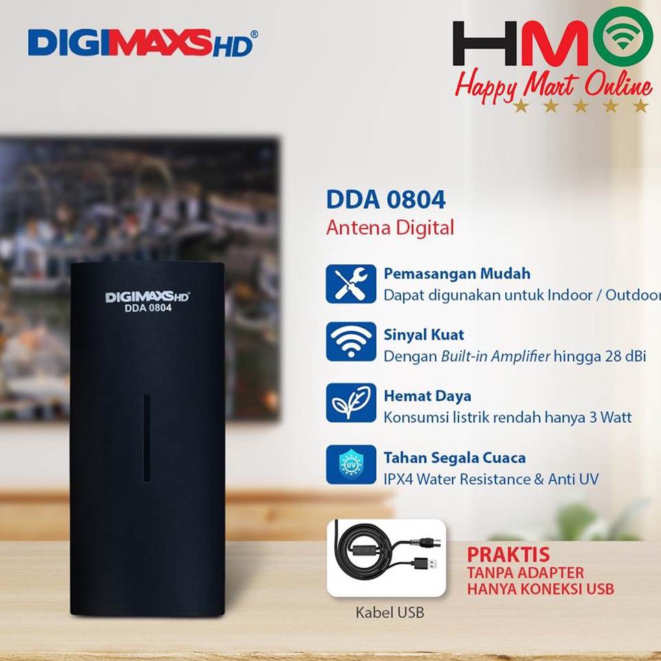 Jual Digimax Antena TV Digital Indoor Outdoor Booster Kabel 8 Meter Digimax 84 n Z2G6 | Shopee ...