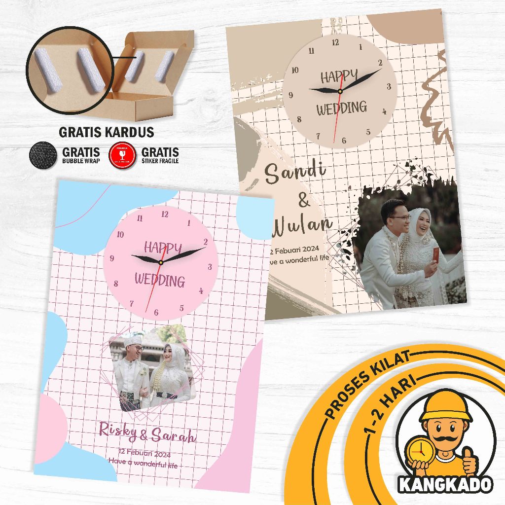 Jual JAM DUDUK UKURAN 15CM X 10CM HAMPERS LAMARAN SOUVENIR NIKAH CUSTOM ...