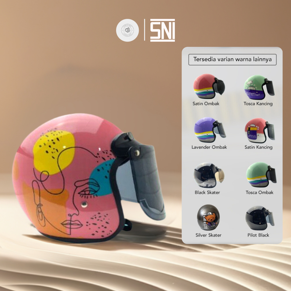 Jual HELM Bogo Dewasa Classic HDS Motif SNI Ori Stylish Pria Wanita ...