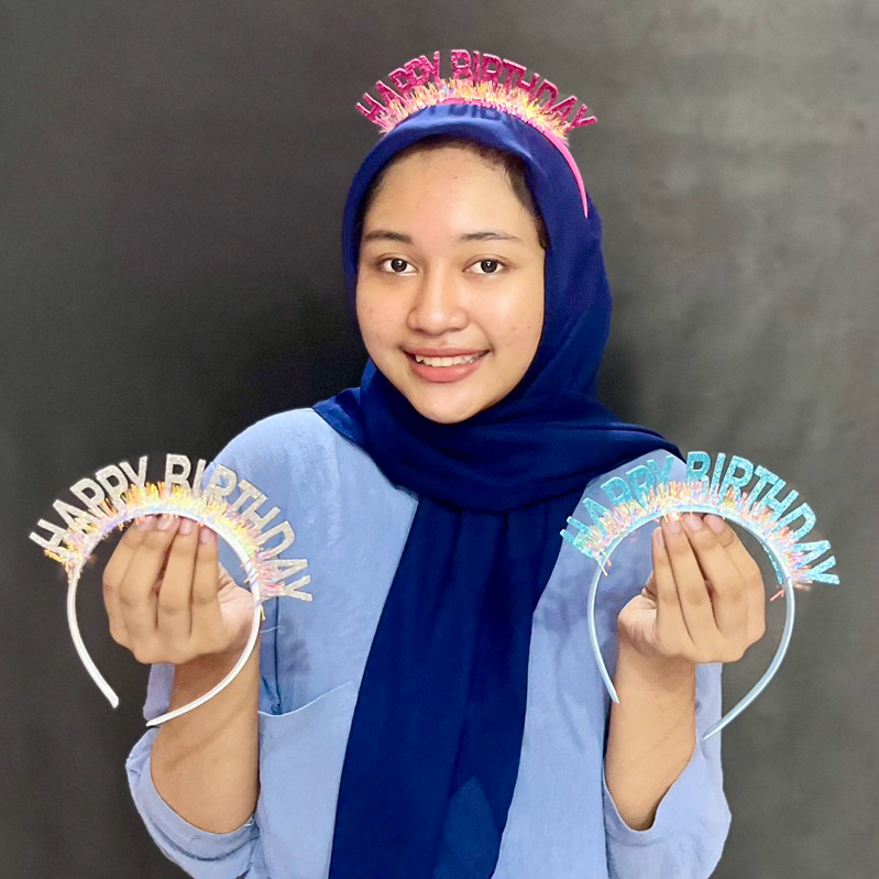 Jual Bando mahkota happy birthday premium bendo hair desain happy ...