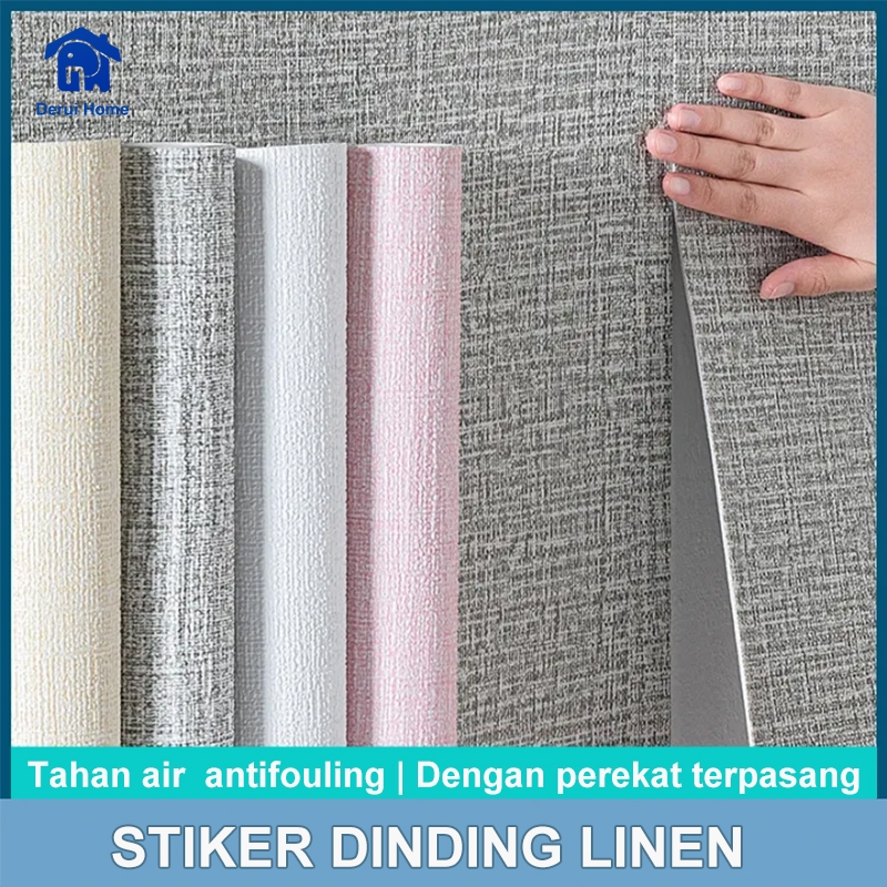 Jual Wallpaper Dinding Linen Roll Dekorasi Kamar Sticker dinding ...