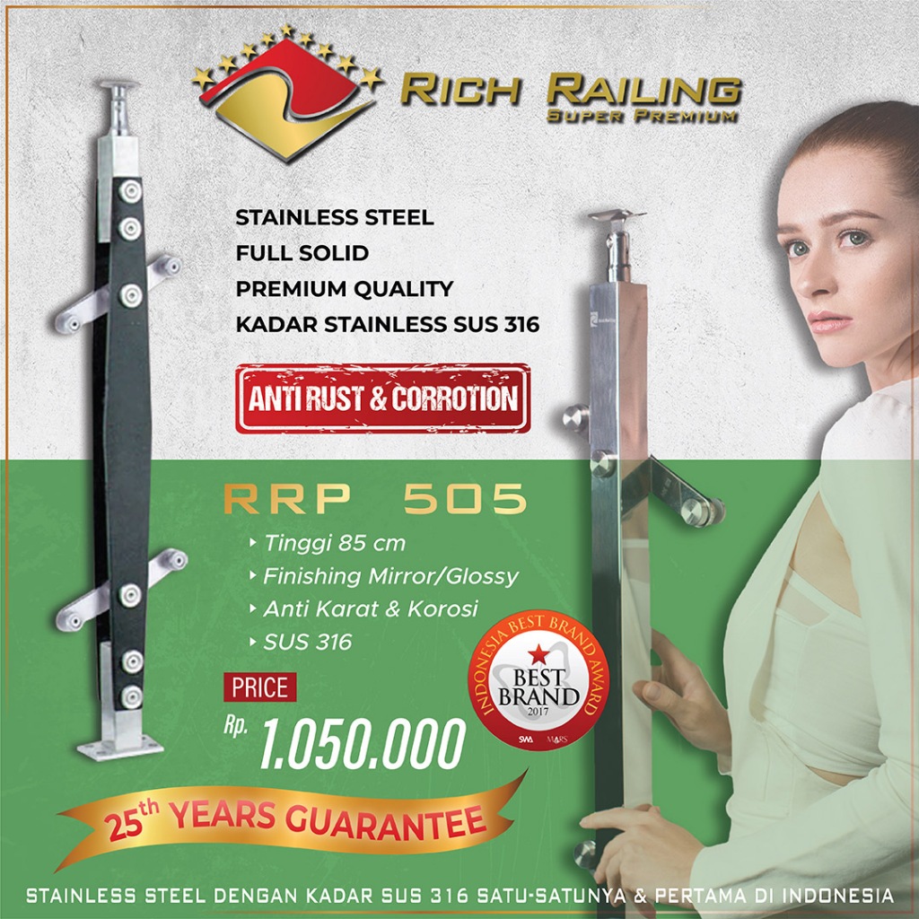 Jual [PREMIUM RAILING SUS 316] [Rich Railing] Railing tangga stainless ...