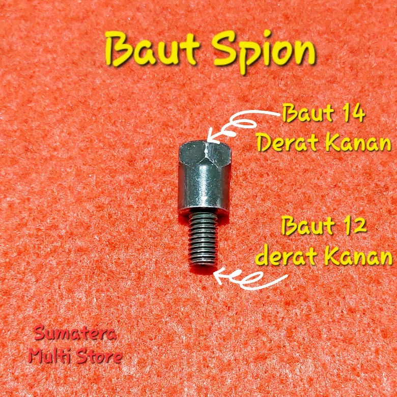 Jual Baut Spion Bawah Baut 12 Atas Baut 14 - M8 x M10 Derat Putar Kanan ...
