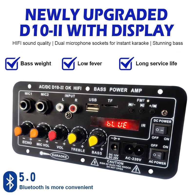 Jual NEW D10-II Amplifier Power Bass Bluetooth Angkat Speaker 12 In ...