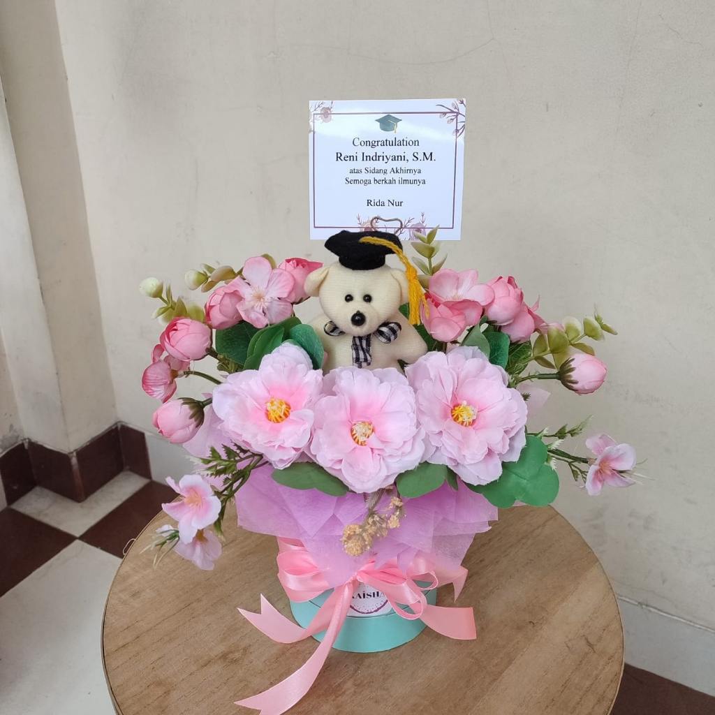 Jual Buket Bunga Buket Boneka Wisuda Bloom Box Boneka SMALL Graduation ...