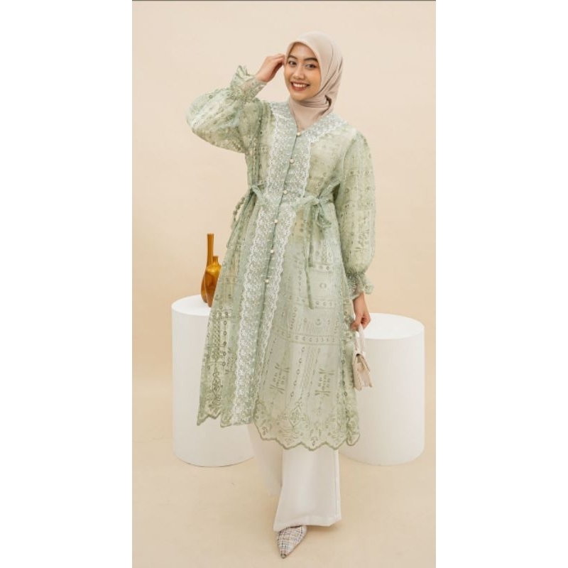 Jual Dahayu outer| Outer tille brukat bordir tali | Lace outer| Kebaya ...