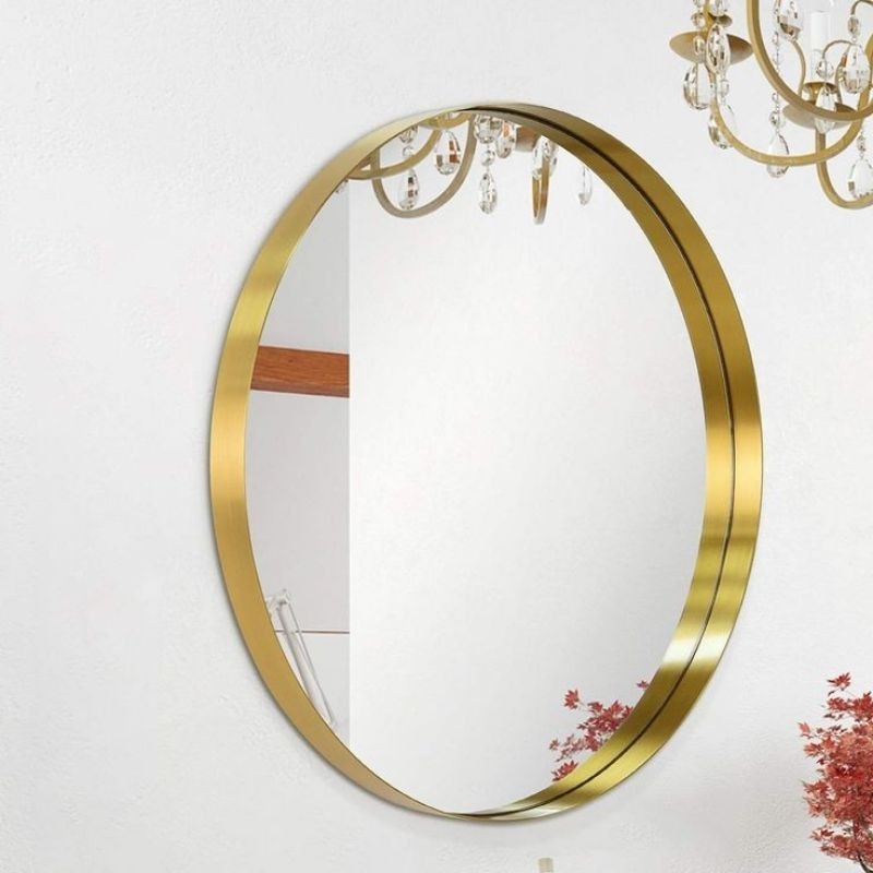 Jual Cermin Aesthetic Diameter 40cm cermin dinding Frame Gold ( Harga ...