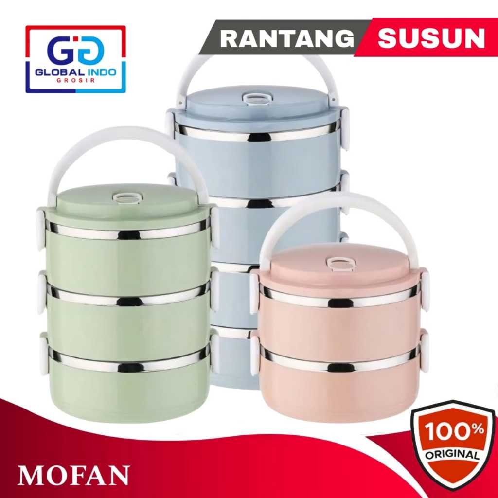Jual Rantang Warna 3 Susun Lunch Box Tempat Bekel Makanan Rantang ...