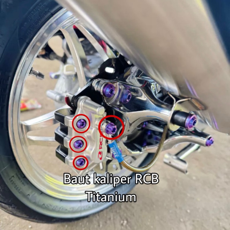 Jual Baut Kaliper RCB Titanium set Banjo | Shopee Indonesia