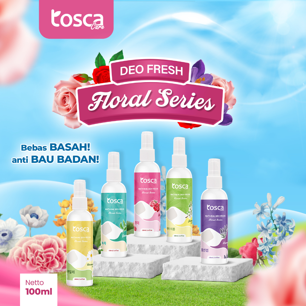 Jual Tosca Deodorant Tawas Spray / Natural Deo Fresh 100ml - Floral ...