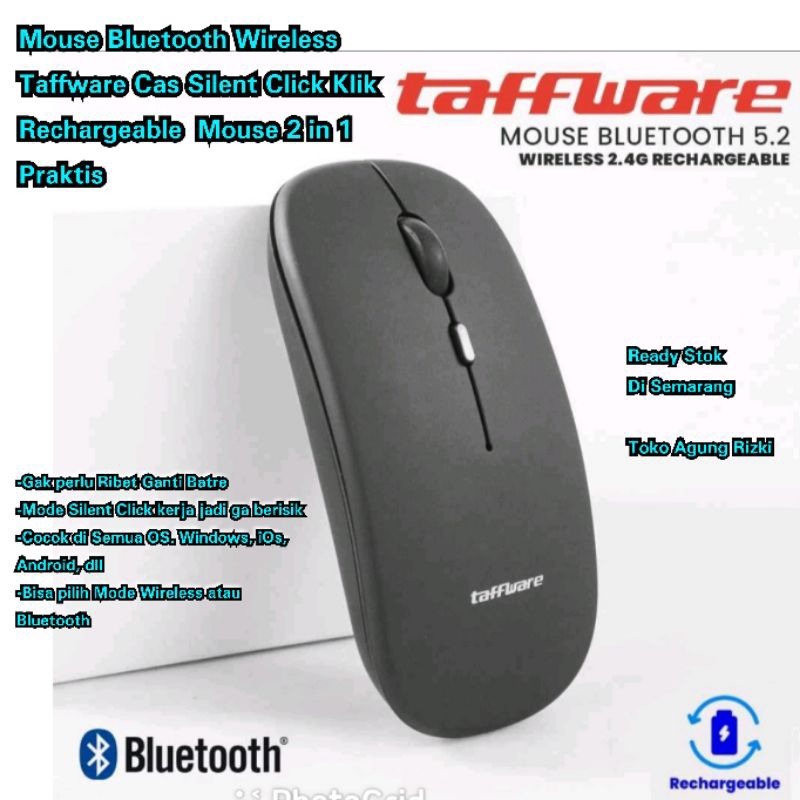 Jual Mouse Bluetooth Wireless Taffware Cas Silent Click Klik ...