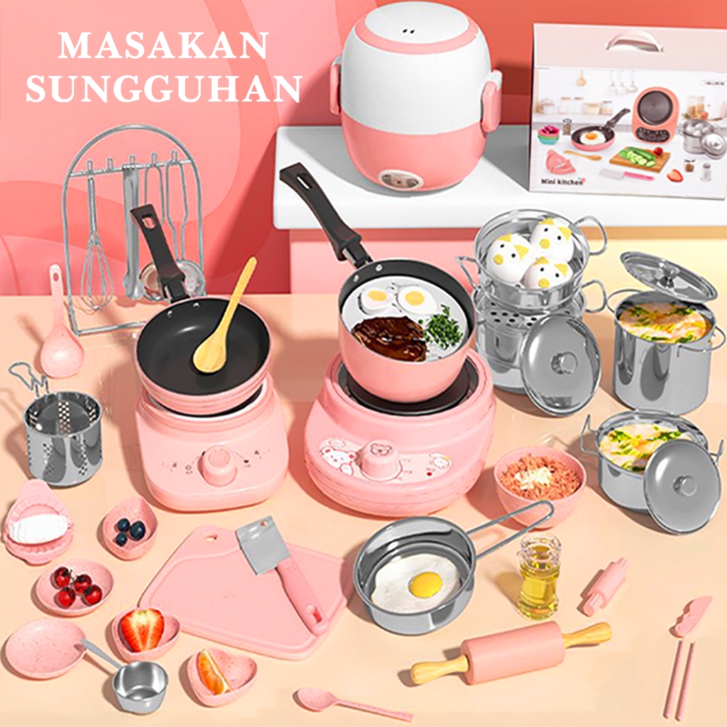 Jual 【COD】40 Pieces Anak-anak Masak Set Dapur Mini Dapat Memasak Nyata ...