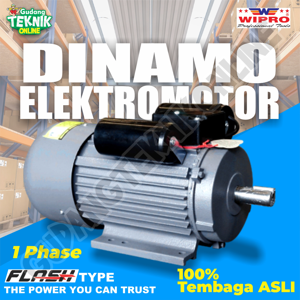 Jual WIPRO Dinamo Motor Penggerak 3/4Hp 1Ph 2P 2850Rpm 4P 1450Rpm WIPRO / Dinamo Elektro Motor 0 ...