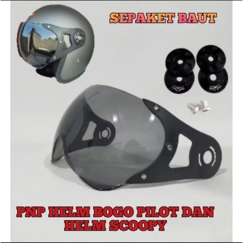 Jual KACA HELM BOGO,PILOT MOMO ITALY,SCOOPY | Shopee Indonesia