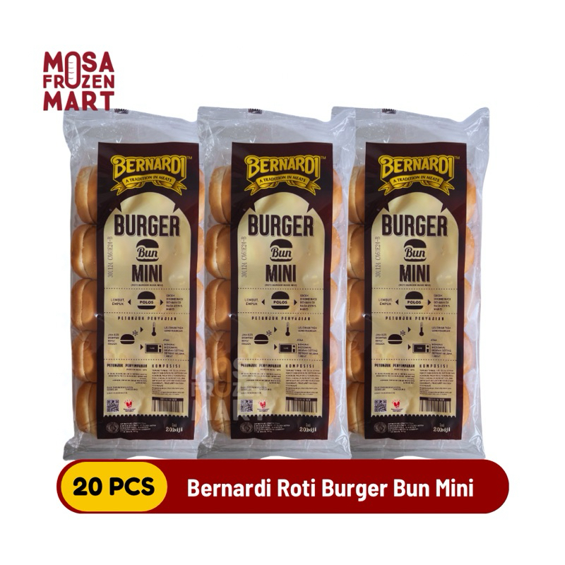 Jual Bernardi Roti Burger Bun Mini Isi 20 Biji | Shopee Indonesia