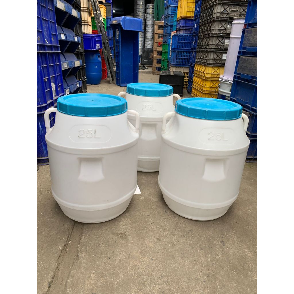 Jual Tong Plastik 25 Liter HDPE Drum Plastik 25kg Tong Putih Tong ...