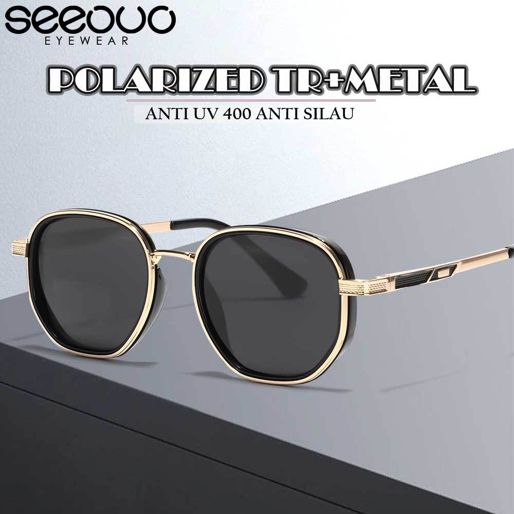 Jual Seeouo Sunglasses Polarized UV Protection Model Kotak Anti Silau Metal+TR90 Fashion Stylish ...