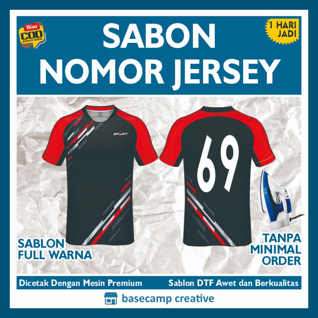 Jual SABLON NAMA PUNGGUNG JERSEY / SABLON NOMER PUNGGUNG JERSEY CUSTOM / SABLON NAMA CUSTOM ...