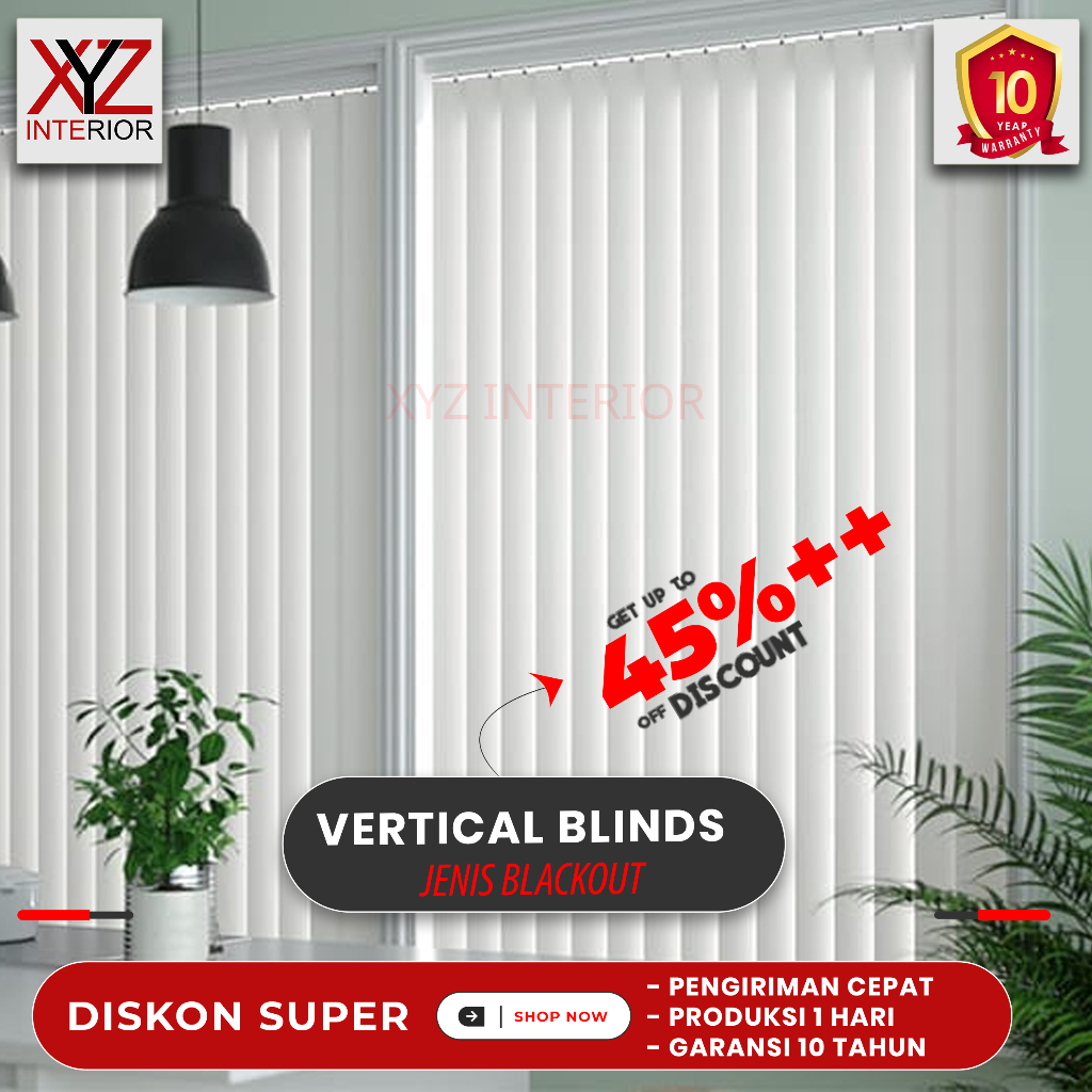 Jual XYZ INTERIOR - Nove Vertical Blind Indoor Blackout 100% - Ukuran Custom | Shopee Indonesia