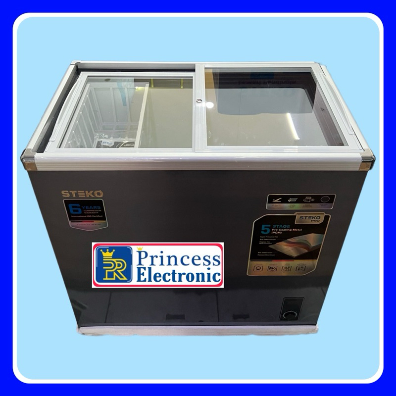 Jual Chest Freezer Box Sliding kaca Steko 200 Liter SG 210 RS | Shopee ...