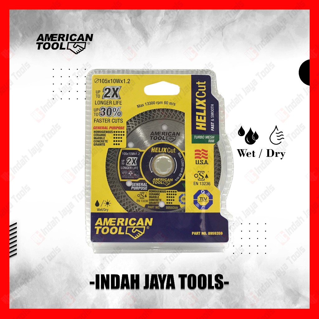 Jual AMERICAN TOOL HELIX Cut Diamond Wheel WET DRY - Pisau Potong ...