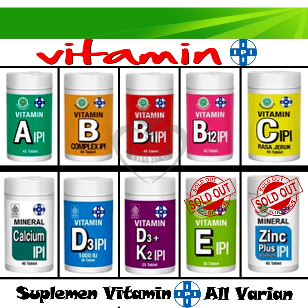 Jual VITAMIN IPI Lengkap All Varian ABCDE Mineral Zink Selenium B ...