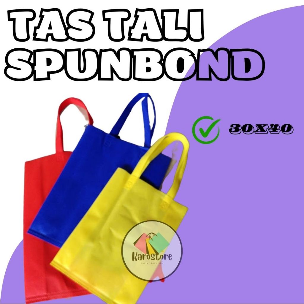 Jual Tas Tali Goodie Bag // tas spunbond 30x40 Kain 65gsm ( 12pcs ...
