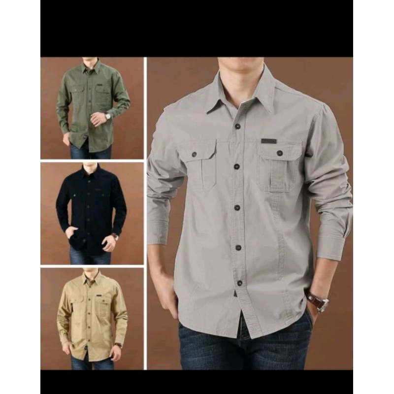 Jual KEMEJAtheqacipLAPANGAN PANJANG outdoor/kemeja lengan panjang pria ...